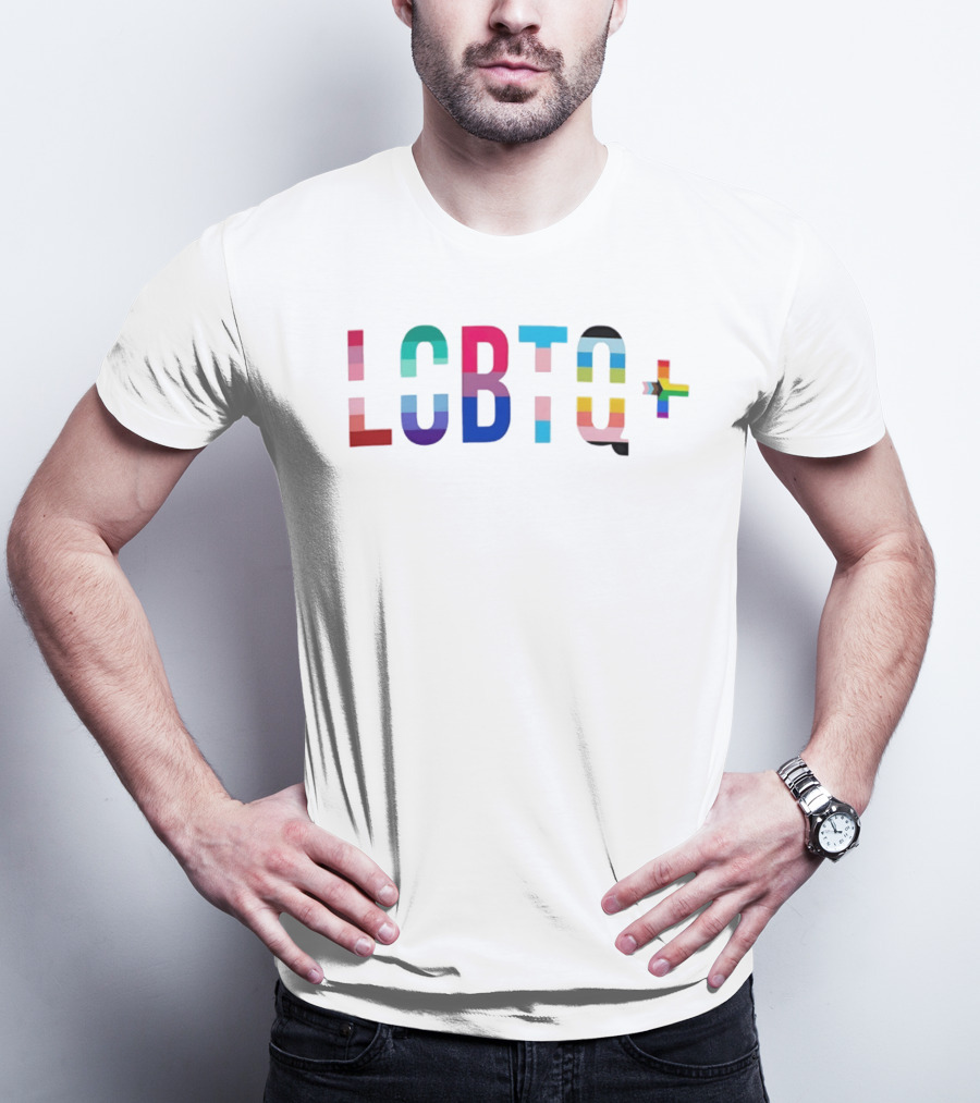 LGBTQ Plus Pride Colorful Flag Letters T-Shirt
