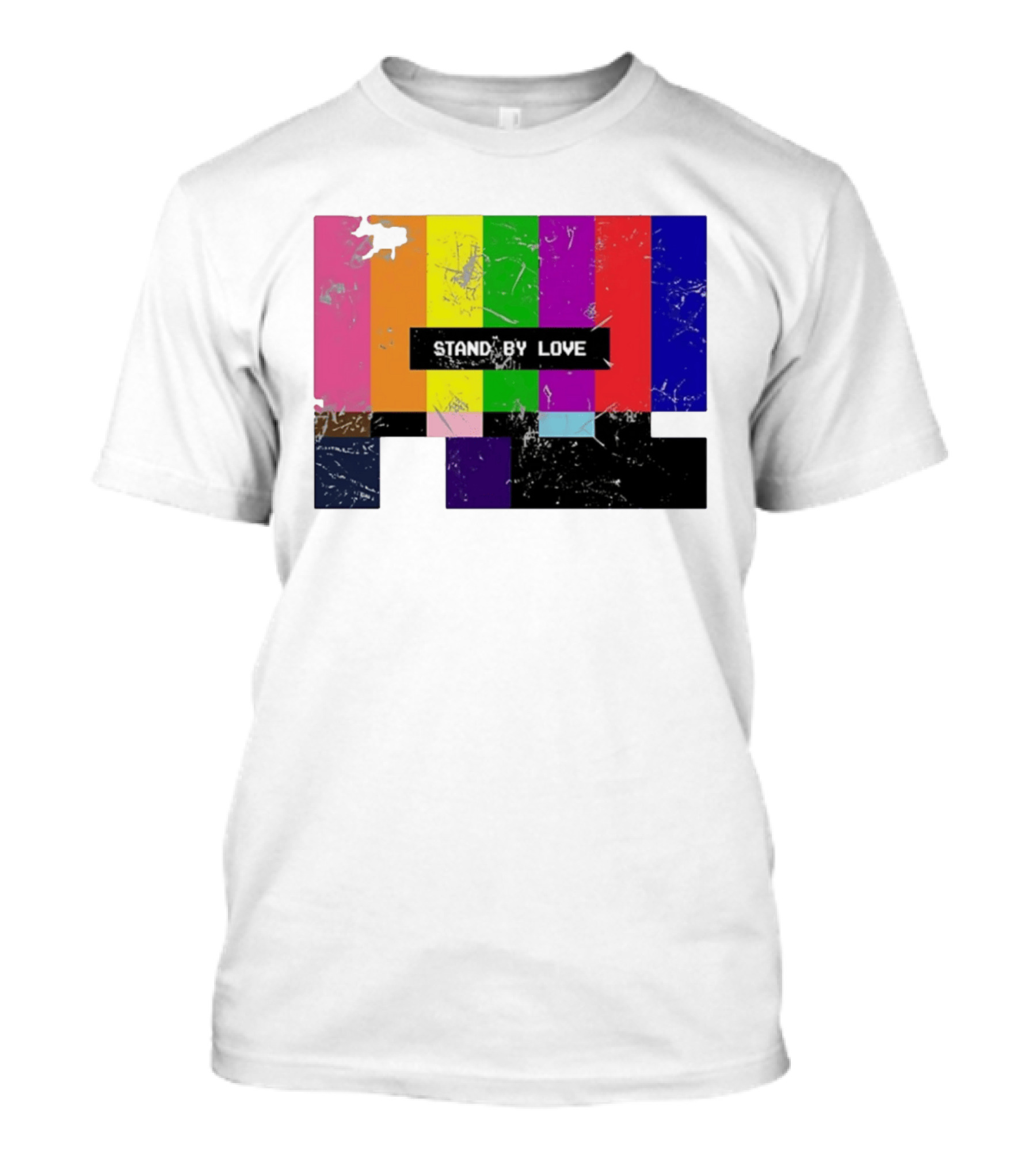 Stand By Love Retro TV Rainbow Pride Multicolor Lines T-Shirt