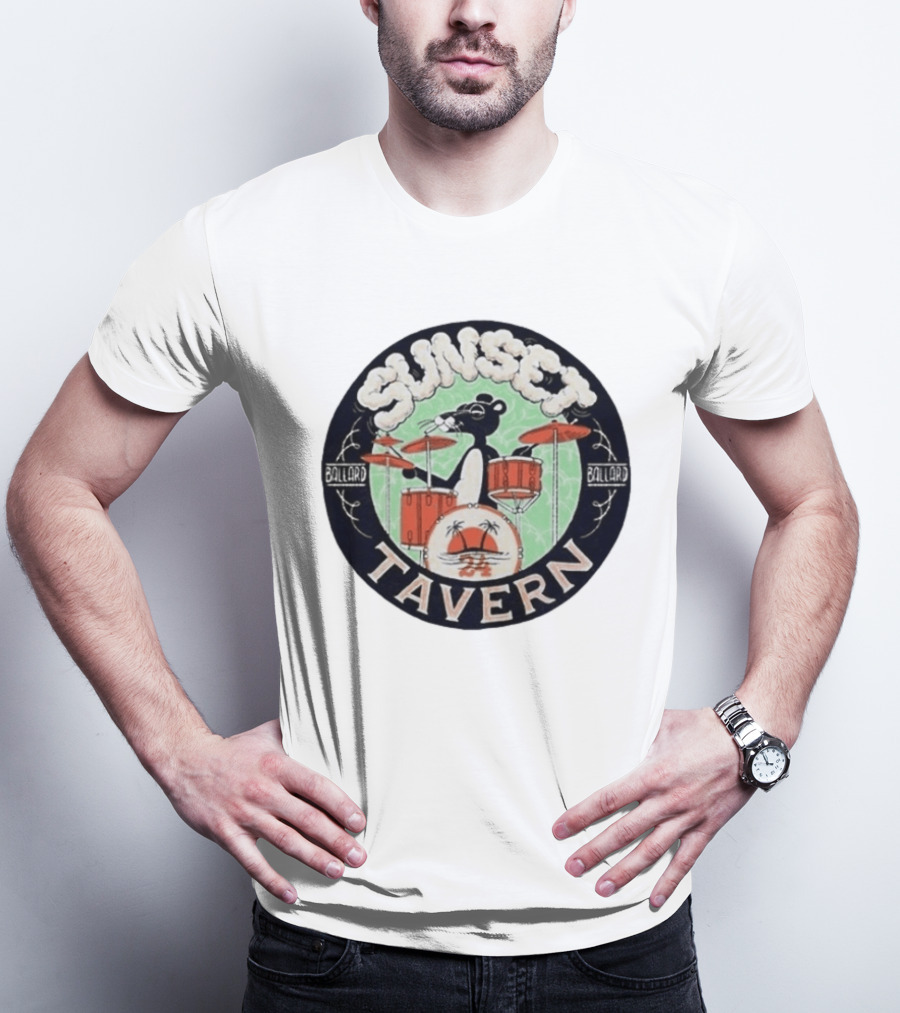 Sunset Tavern Ballard Drumming Bear 24th Anniversary Party Limited Edition T-Shirt