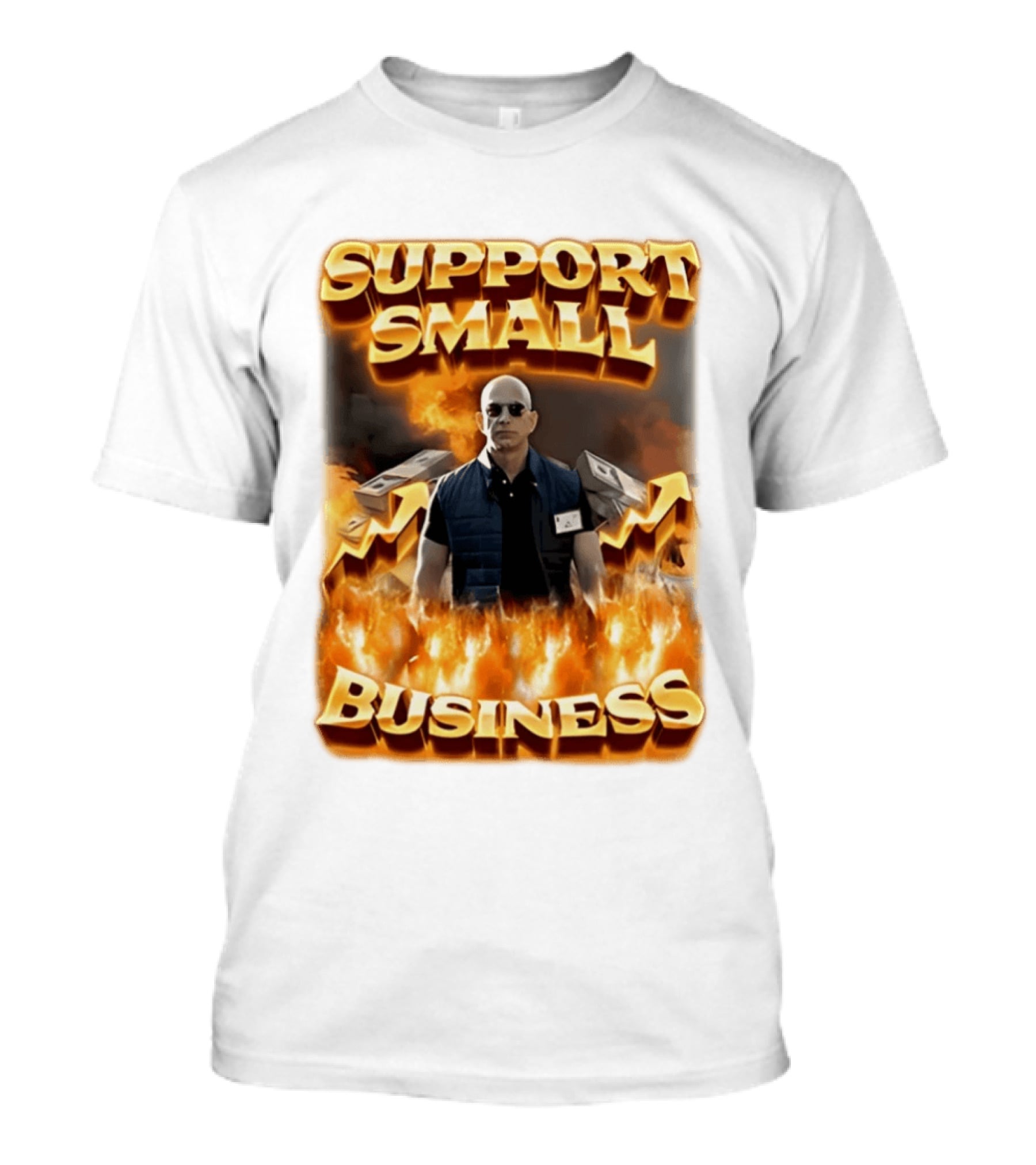 Support Small Business Man On Fire Symbolizing Success T-Shirt