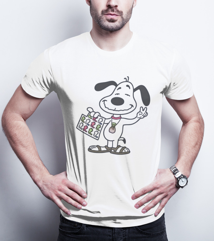 Groovy Snoopy Psychedelic Peace Sign Woodstock Bag T-Shirt