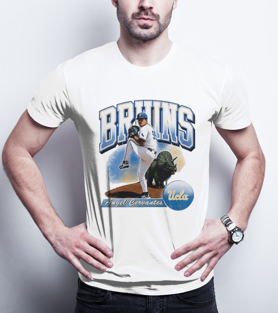 UCLA Bruins Angel Cervantes Baseball Player With Dinosaur T-Shirt