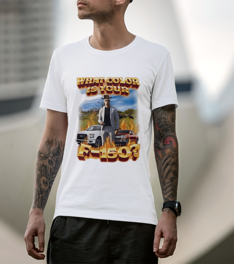 What Color Is Your F 150 Cowboy Fire Landscape T-Shirt