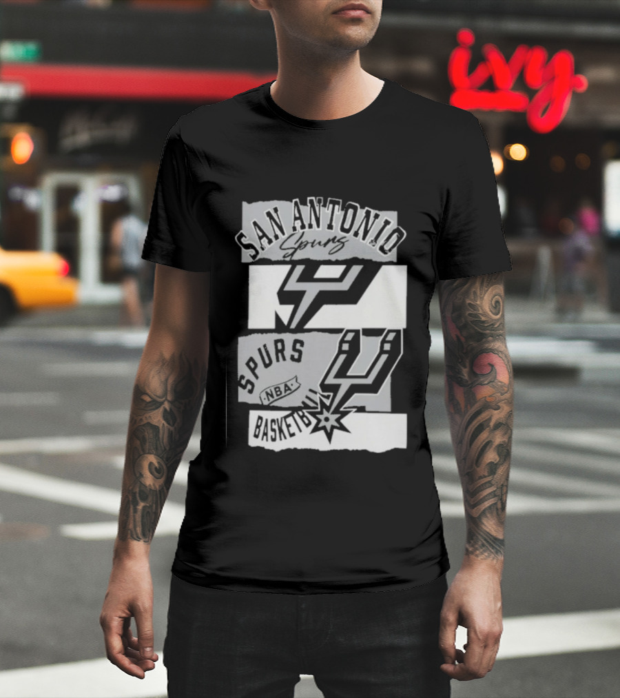 San Antonio Spurs In The Paint Vintage NBA Logoman Edition T-Shirt