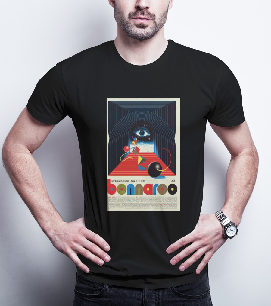 Bonnaroo Music & Arts Festival 2026 Manchester TN June 11 14 Retro Eye T-Shirt