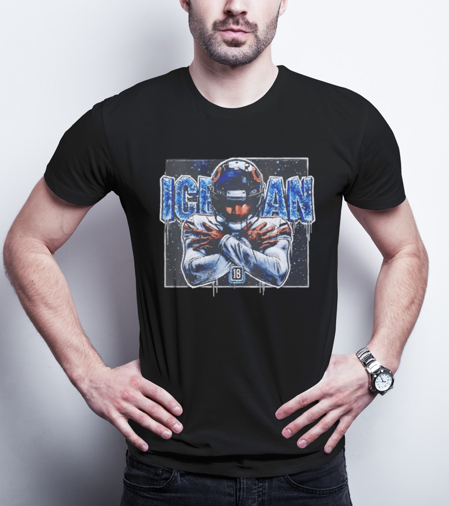 Iceman 18 Chicago Bears Football Player Crossing Arms NFL Fan T-Shirt