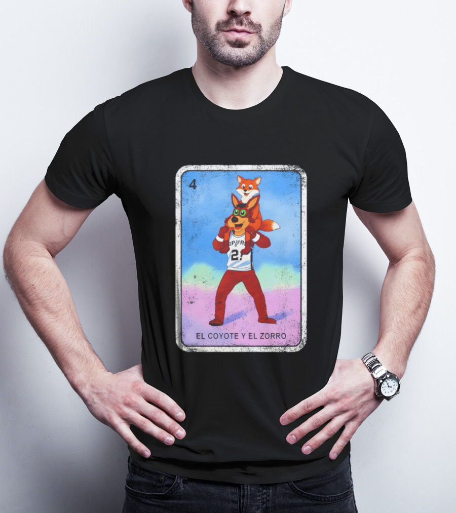 San Antonio Spurs Coyote El Zorro Lotería Card Number 4 T-Shirt