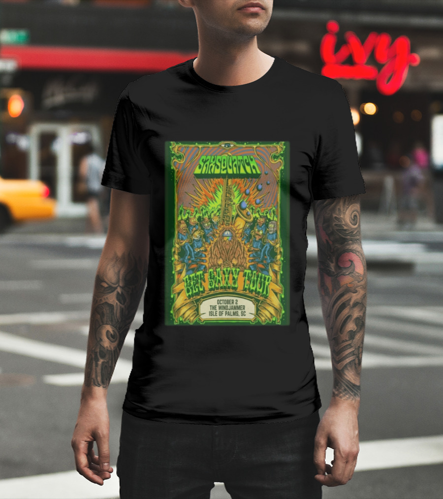 Saxsquatch Get Saxy Tour The Windjammer Isle Of Palms SC October 2 2026 T-Shirt