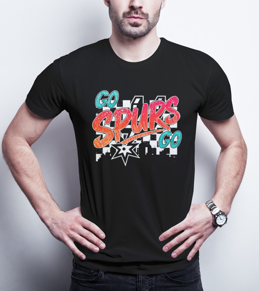 Go Spurs Go San Antonio Spurs Basketball Glitter NBA 2026 Starburst T-Shirt