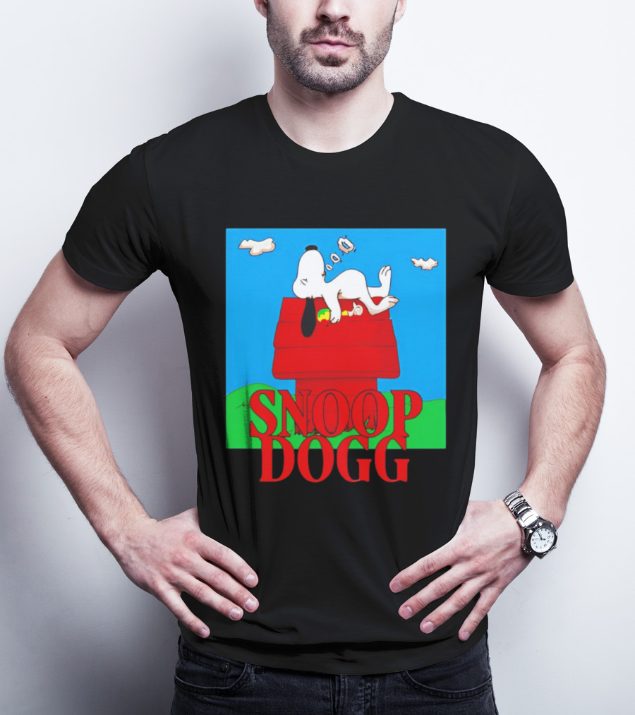 Snoop Dogg Snoopy Parody Relaxing On Doghouse T-Shirt