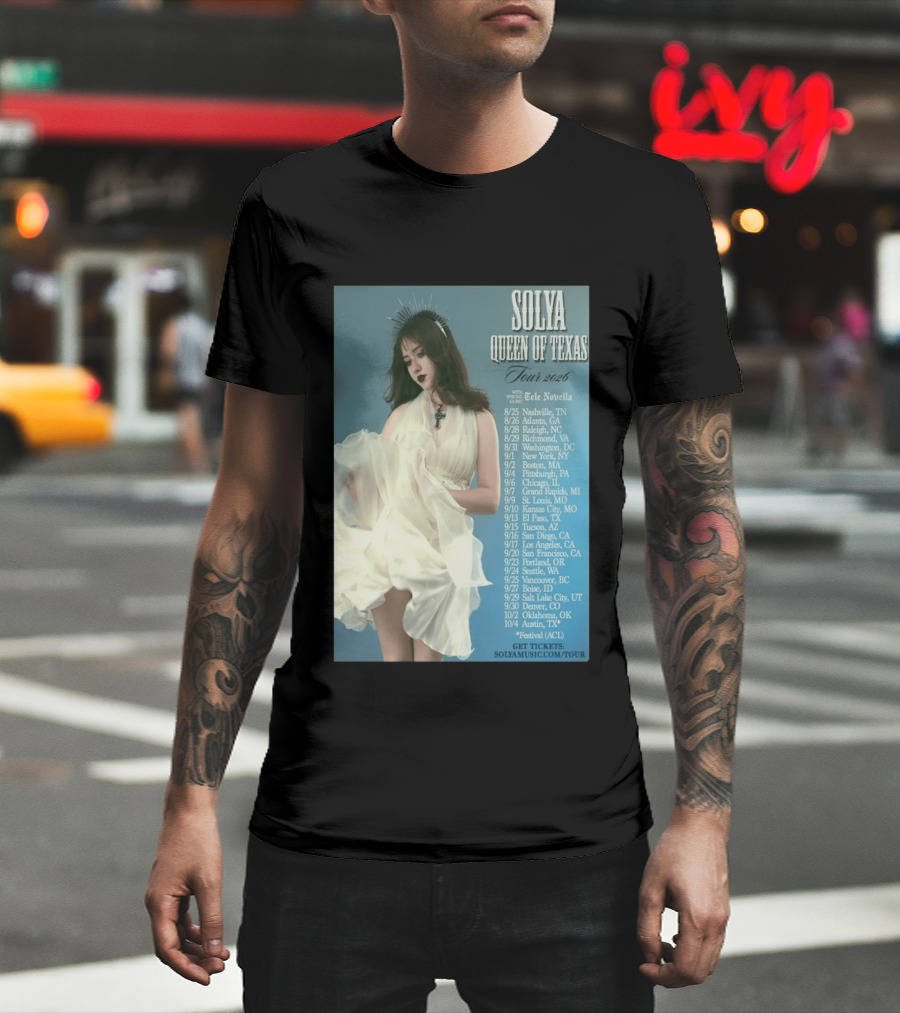 Solya Queen Of Texas Tour 2026 With Special Guest Tele Novella T-Shirt