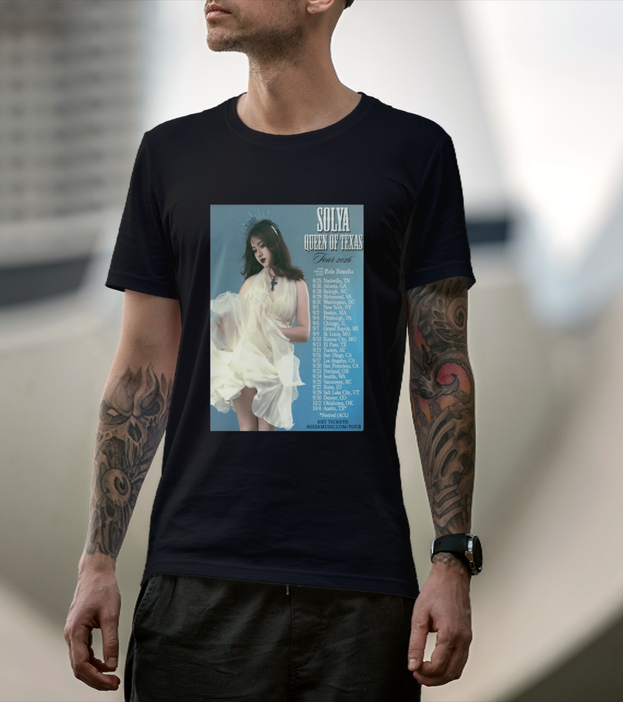 Solya Queen Of Texas Tour 2026 With Special Guest Tele Novella T-Shirt