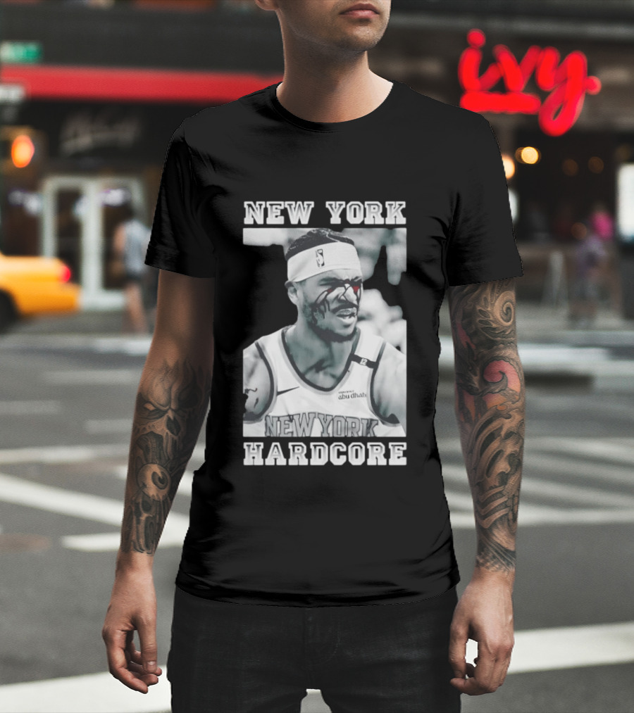 New York Hardcore Josh Hart Bleeding Face NBA Knicks T-Shirt