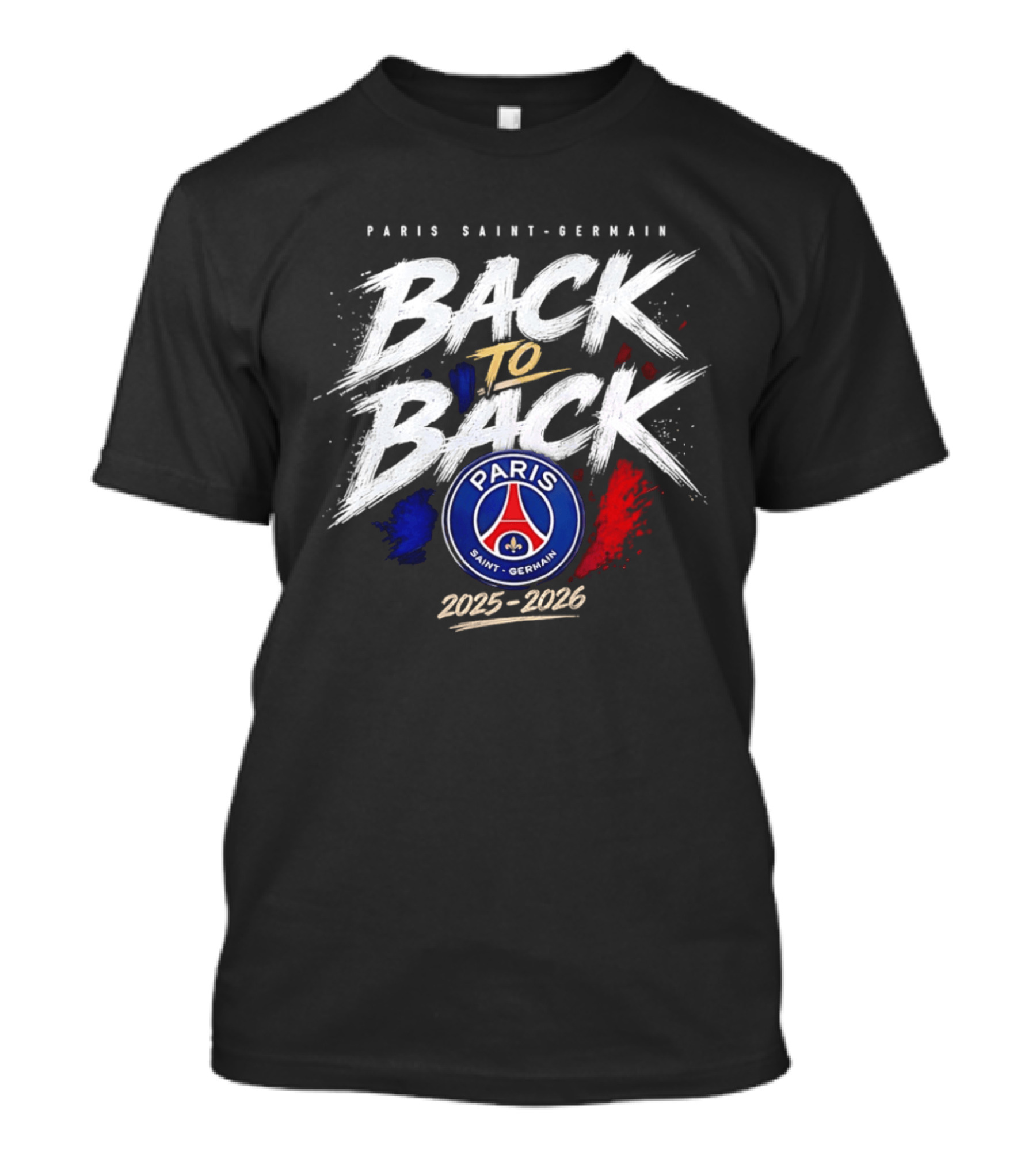 Paris Saint Germain Back To Back 2025 2026 Logo Champion Celebration T-Shirt
