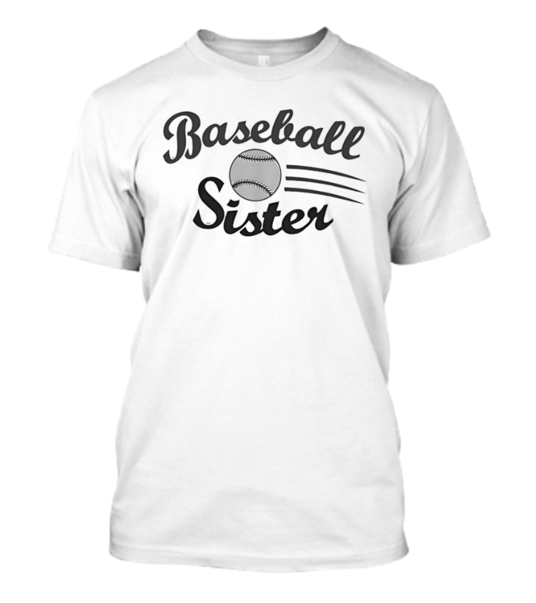 Baseball Sister Sports Flying Ball Motion Lines T-Shirt