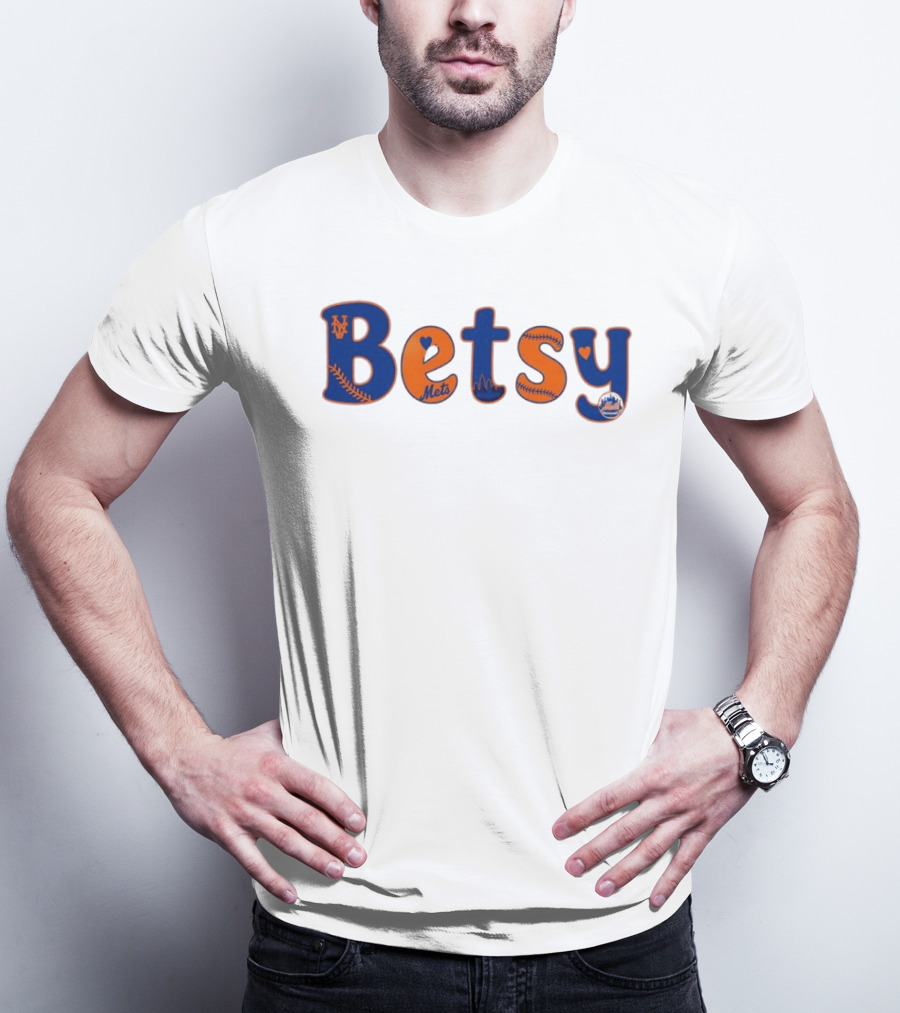 Betsy New York Mets Baseball MLB City Skyline Mets T-Shirt