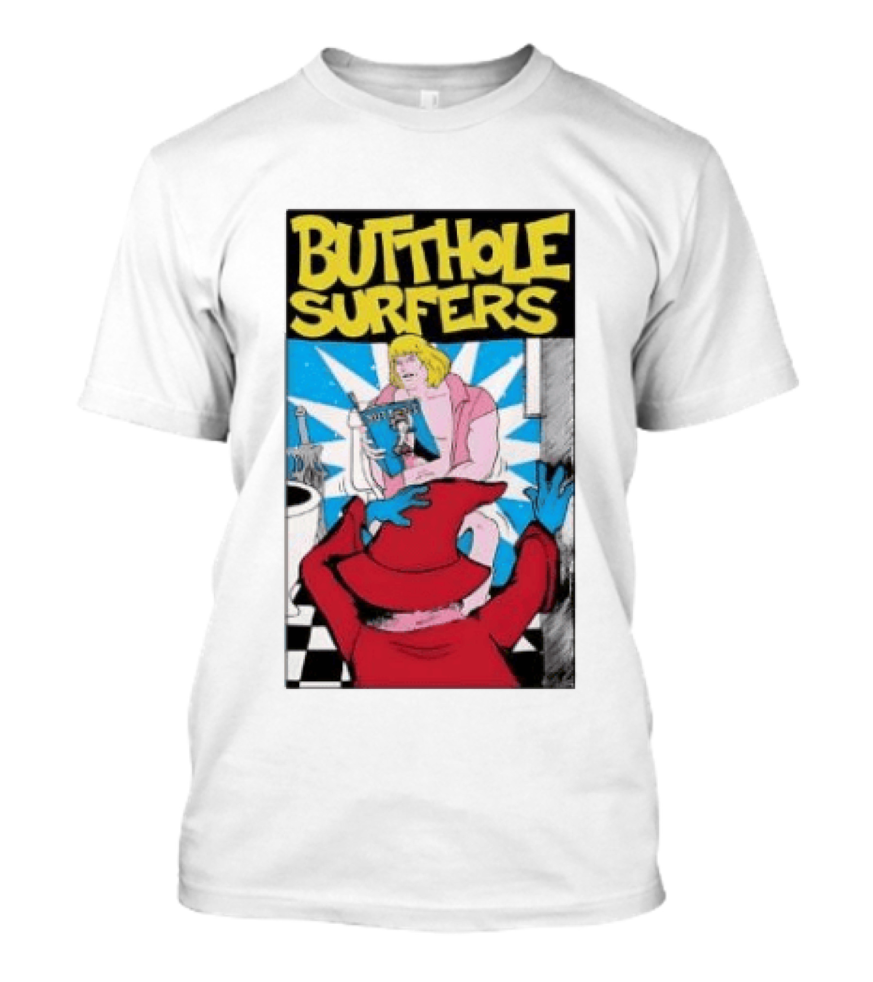 Butthole Surfers Comic Cover With Wizard And Bathroom Scene T-Shirt