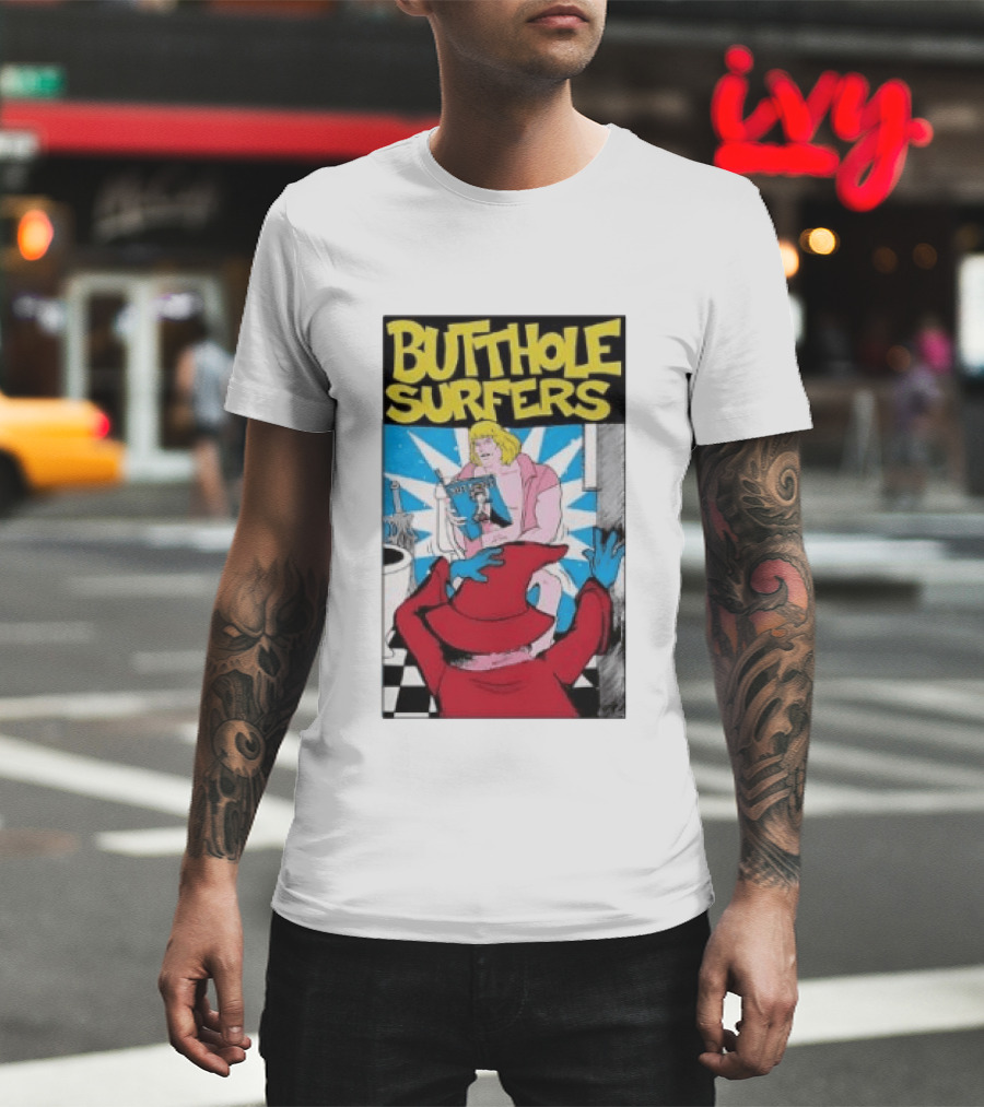 Butthole Surfers Comic Cover With Wizard And Bathroom Scene T-Shirt