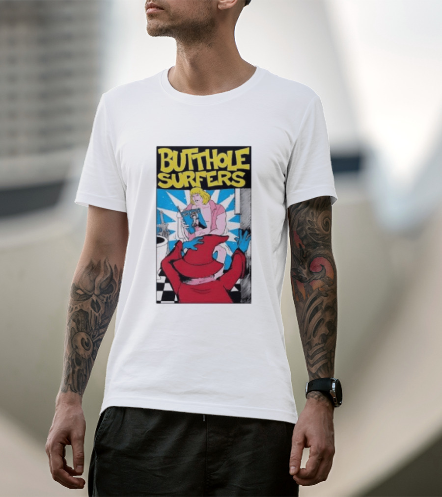 Butthole Surfers Comic Cover With Wizard And Bathroom Scene T-Shirt