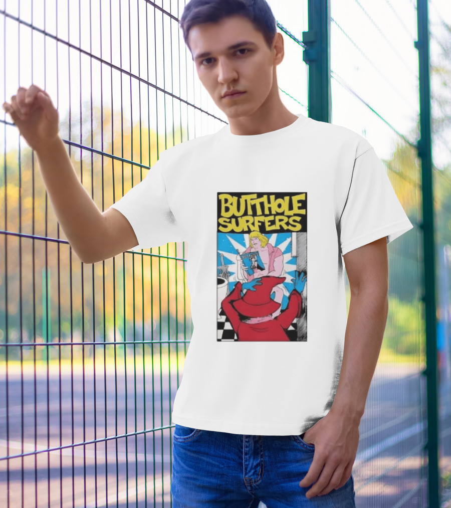 Butthole Surfers Comic Cover With Wizard And Bathroom Scene T-Shirt