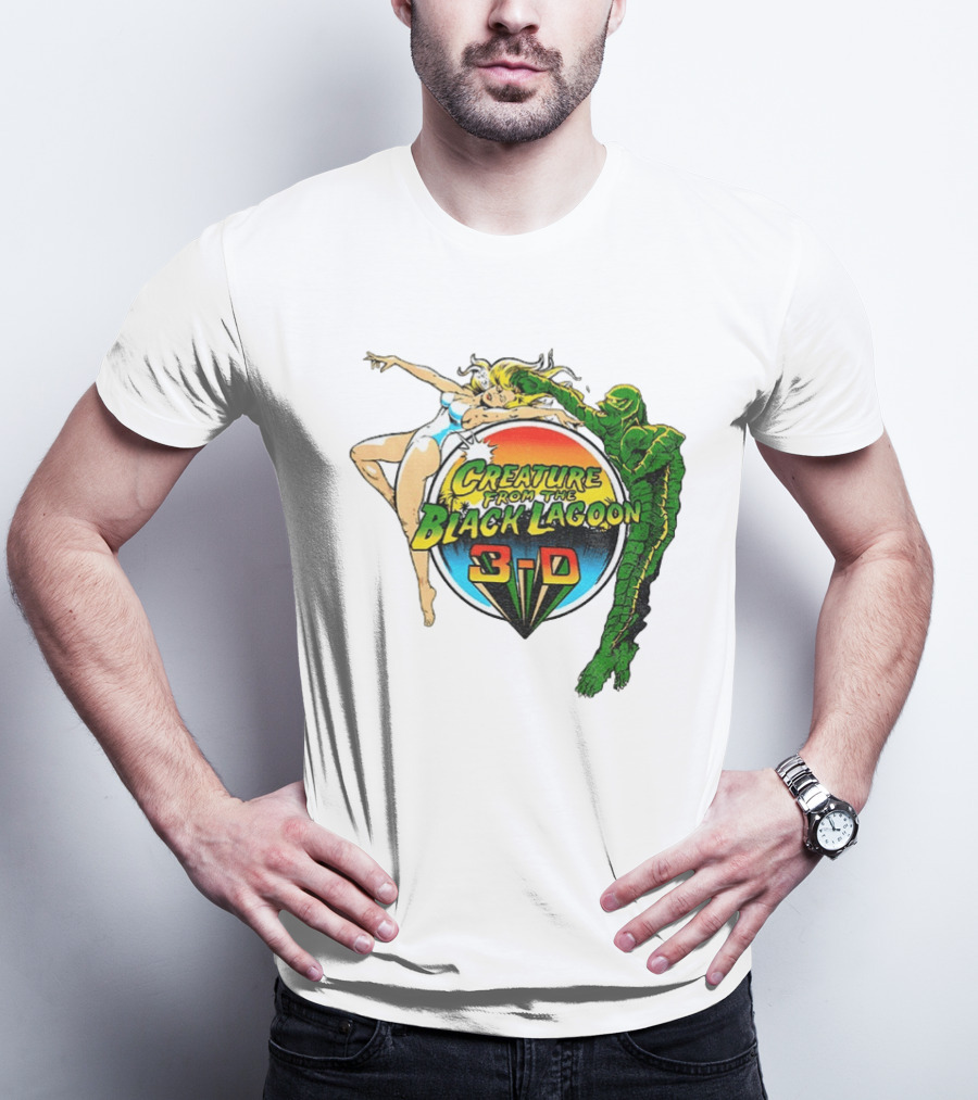 Creature From The Black Lagoon 3 D Gill Man Cartoon T-Shirt