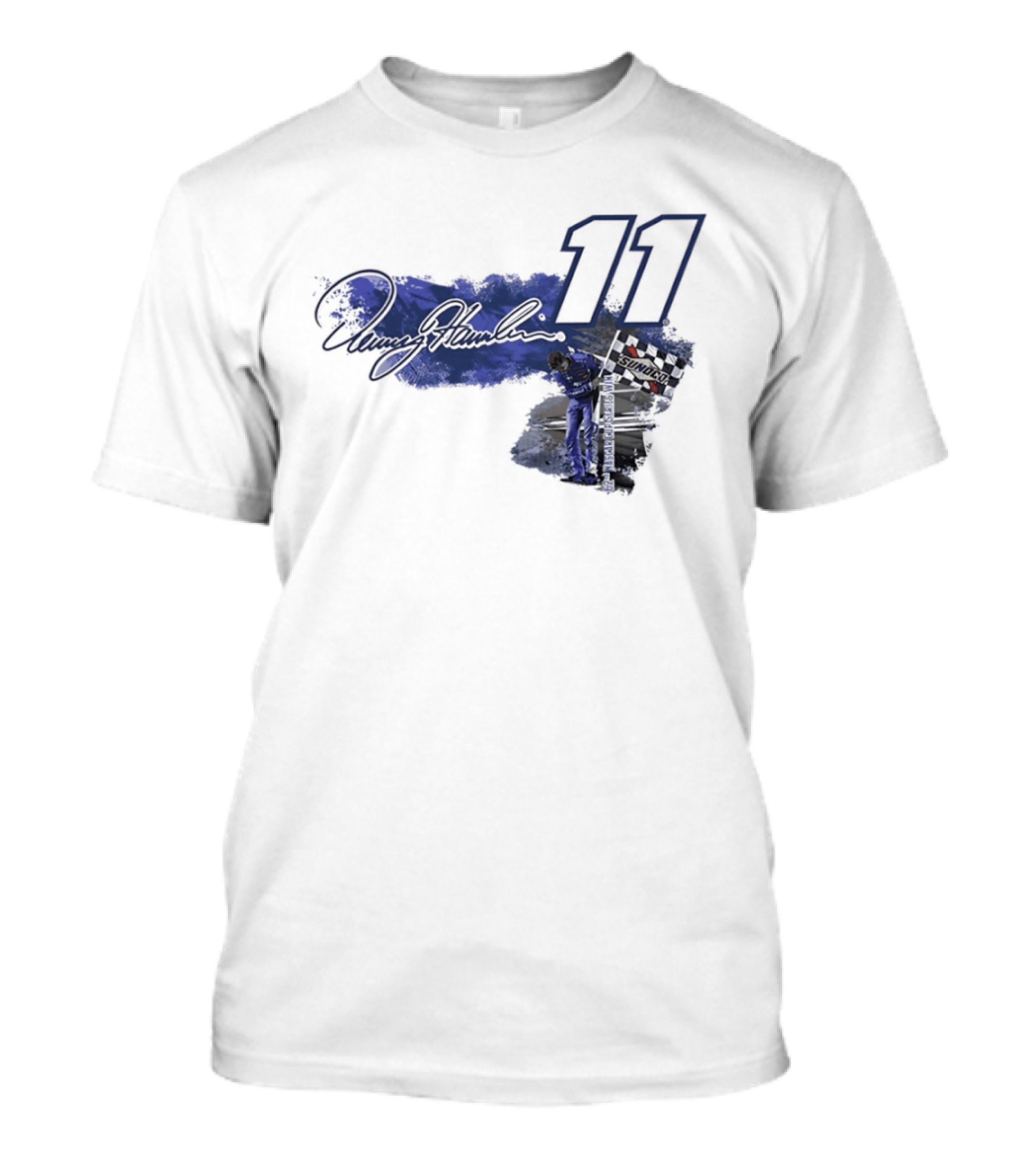 Denny Hamlin 11 Signature NASCAR Cup Series Sunoco Racing T-Shirt