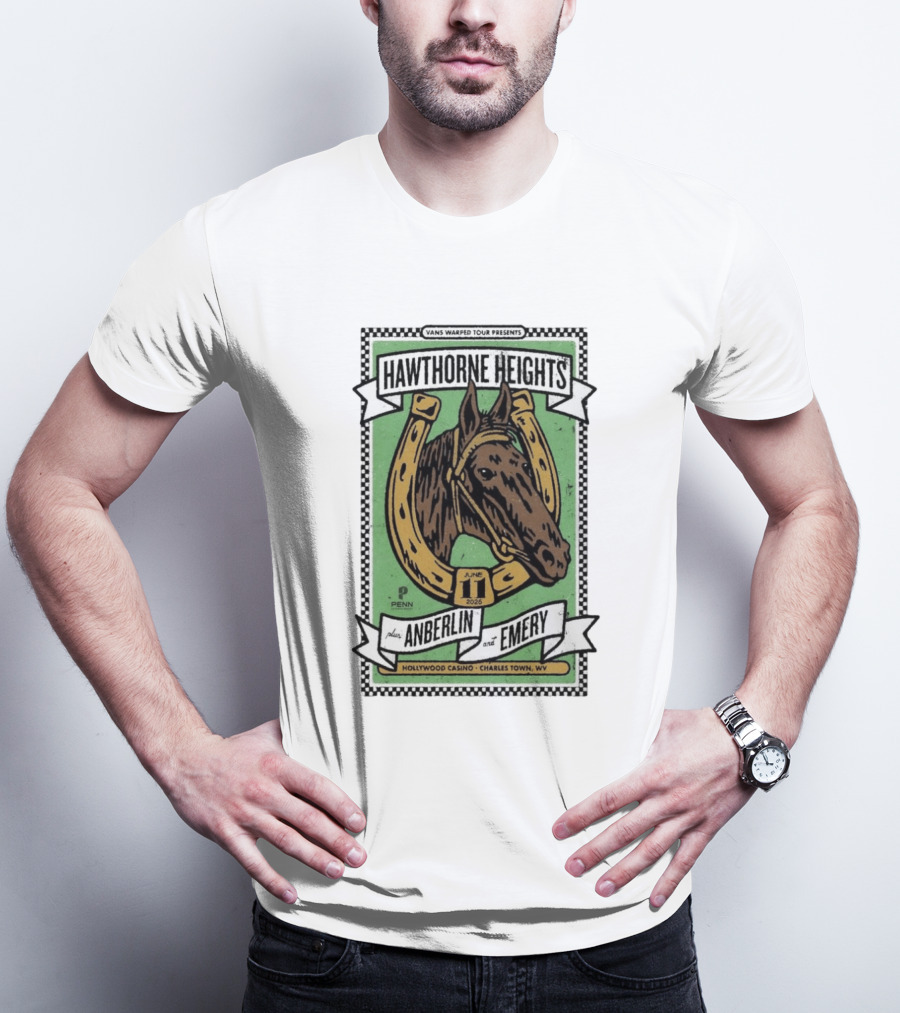Vans Warped Tour Hawthorne Heights Anberlin Emery June 11 2026 Hollywood Casino Charles Town WV T-Shirt