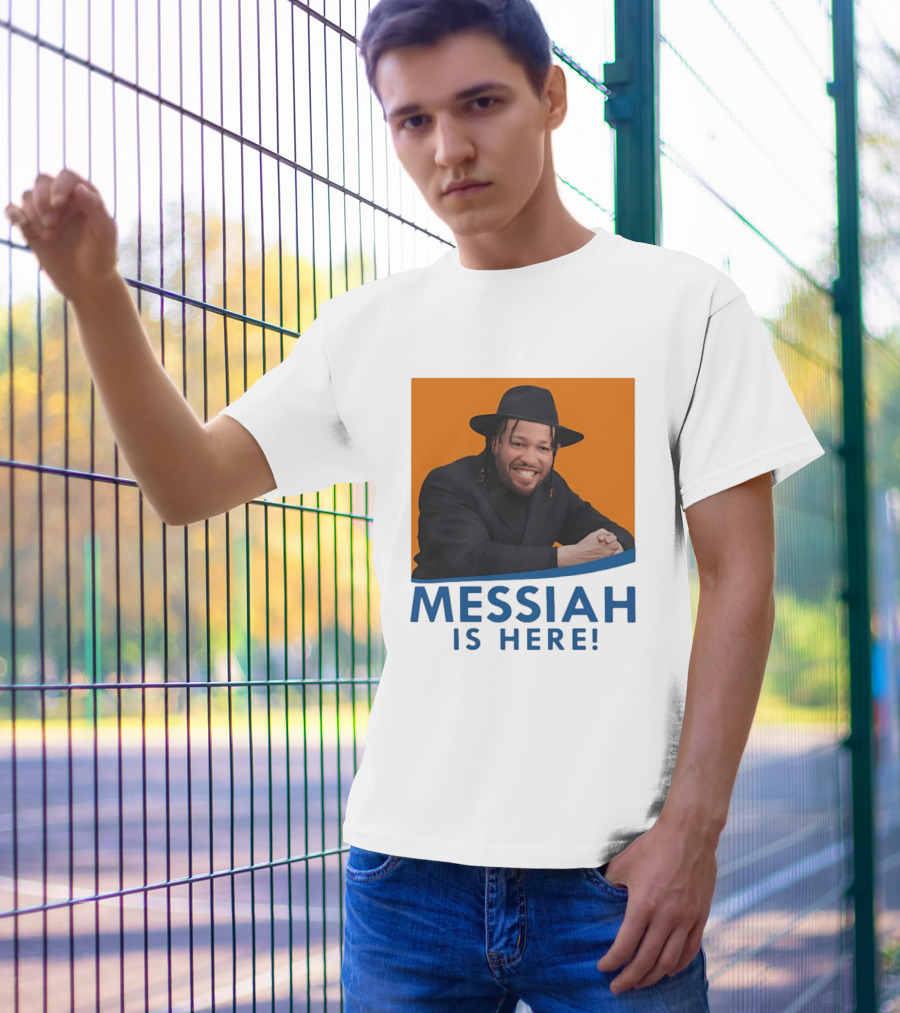 Jalen Brunson Nissim Black New York Knicks Messiah Is Here T-Shirt