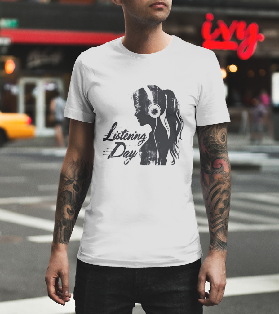 Listening Day Headphones Audio Music Concert T-Shirt
