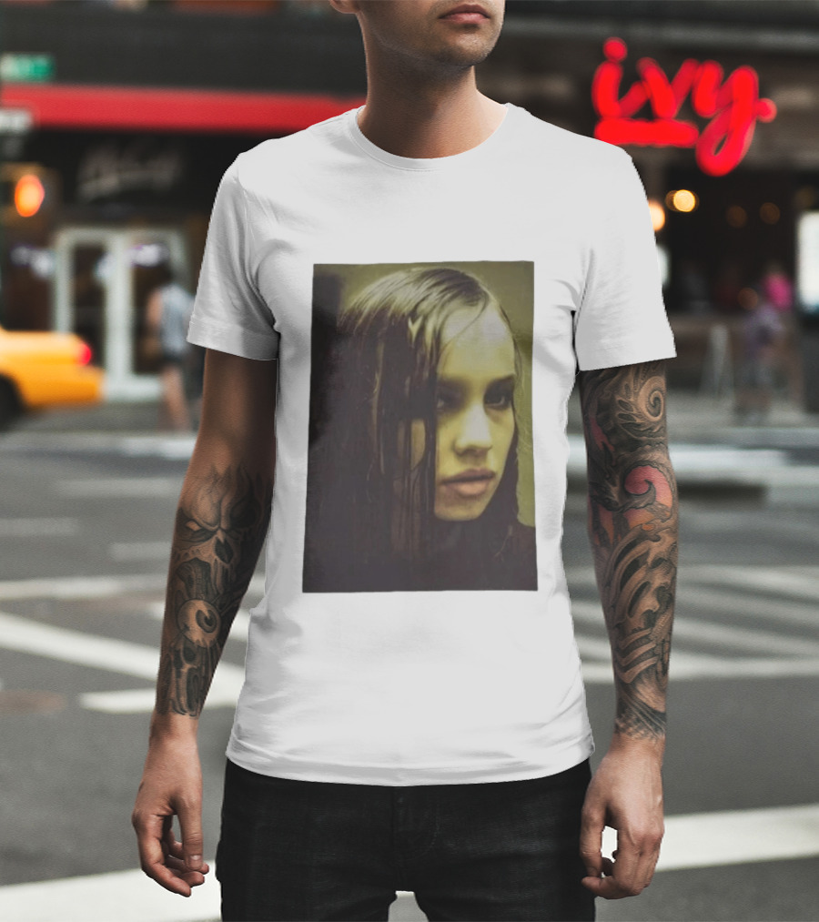 Raf Simons FW18 Christiane F Wet Hair Portrait Fashion T-Shirt