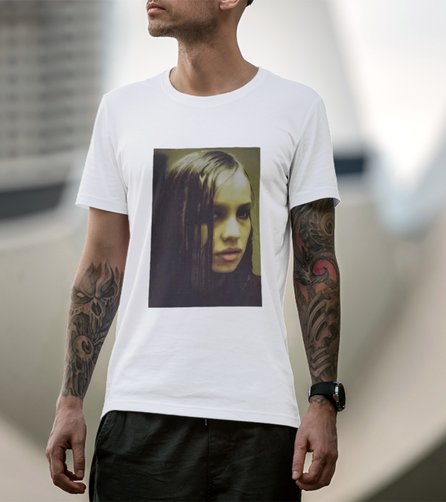 Raf Simons FW18 Christiane F Wet Hair Portrait Fashion T-Shirt