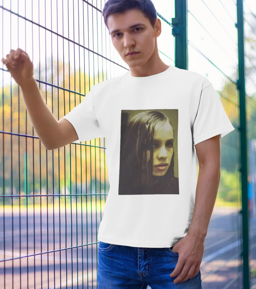 Raf Simons FW18 Christiane F Wet Hair Portrait Fashion T-Shirt