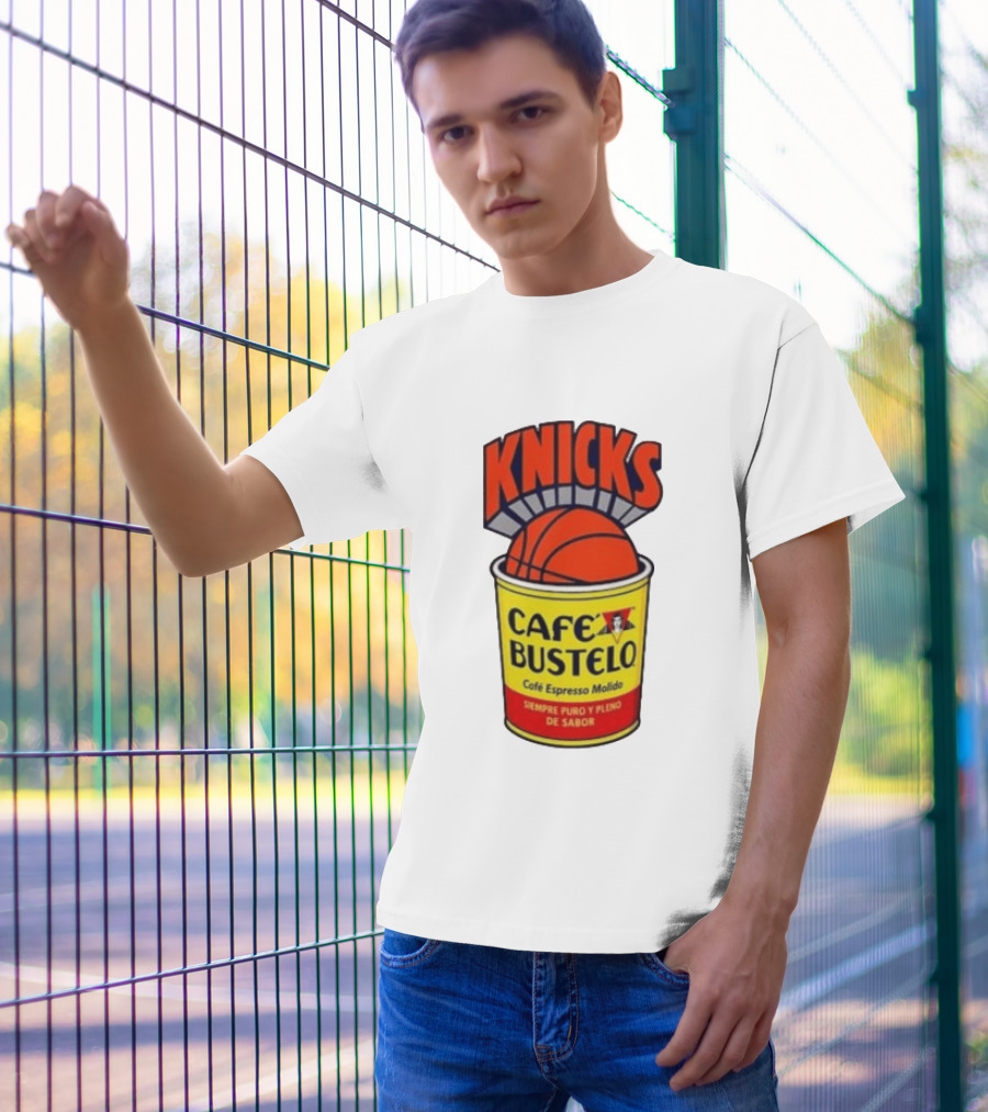 New York Knicks Cafe Bustelo Espresso Molido Basketball NBA T-Shirt