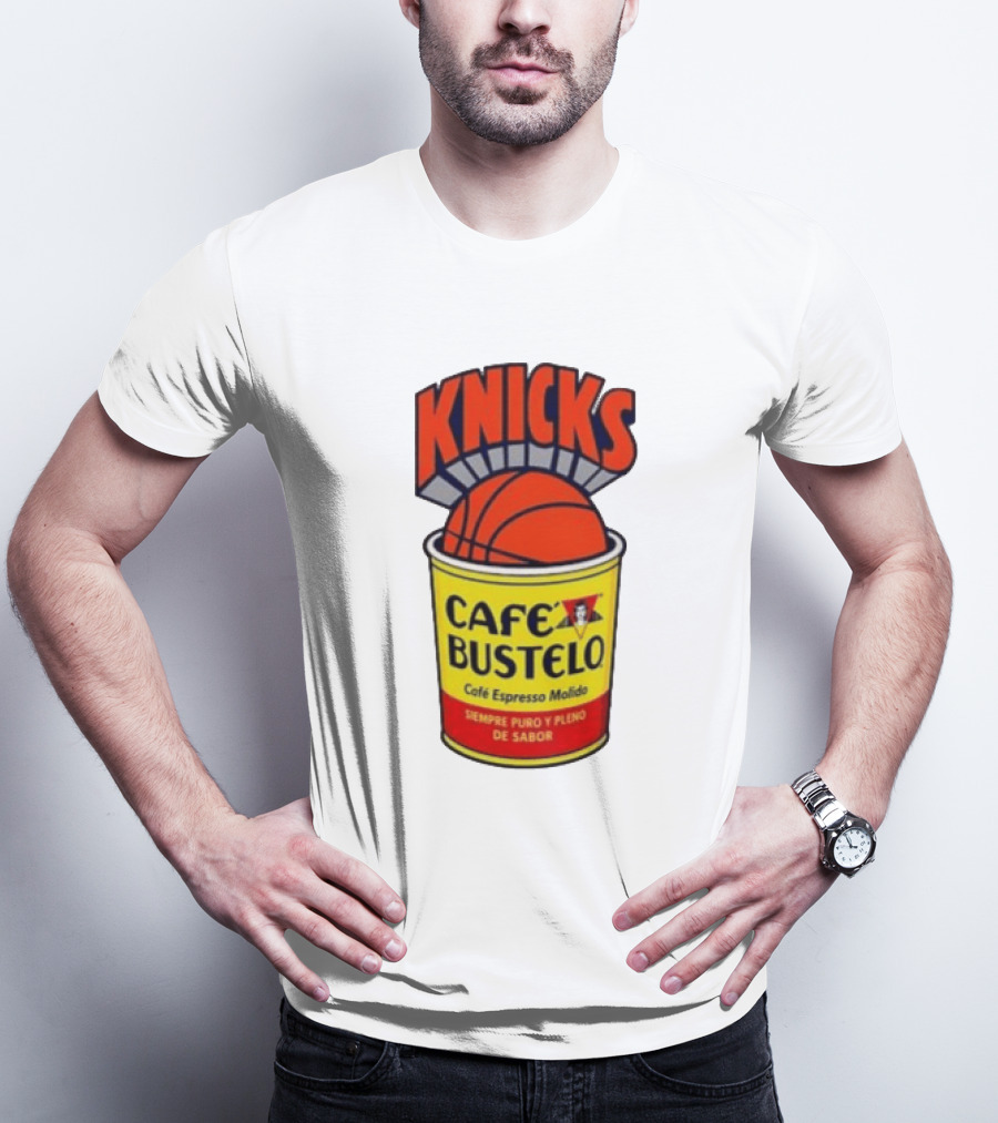 New York Knicks Cafe Bustelo Espresso Molido Basketball NBA T-Shirt