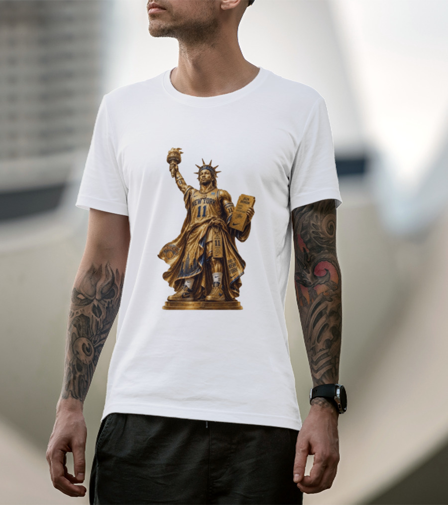 New York Knicks Jalen Brunson Statue Of Liberty Nike 11 Basketball Knicks T-Shirt