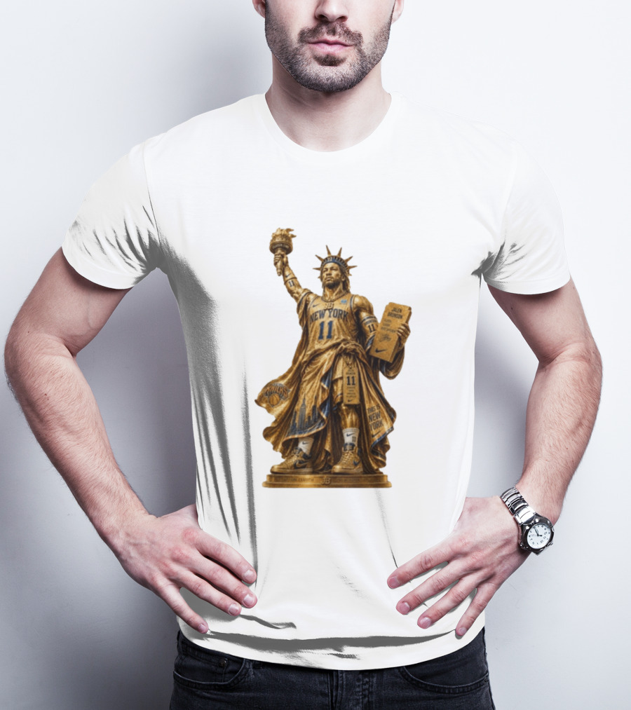 New York Knicks Jalen Brunson Statue Of Liberty Nike 11 Basketball Knicks T-Shirt