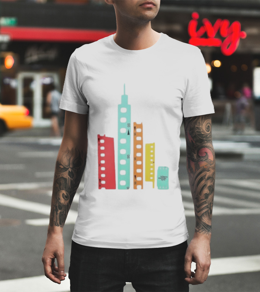 Tribeca Festival Kith 96 Film Reel Skyline New York City Architecture T-Shirt