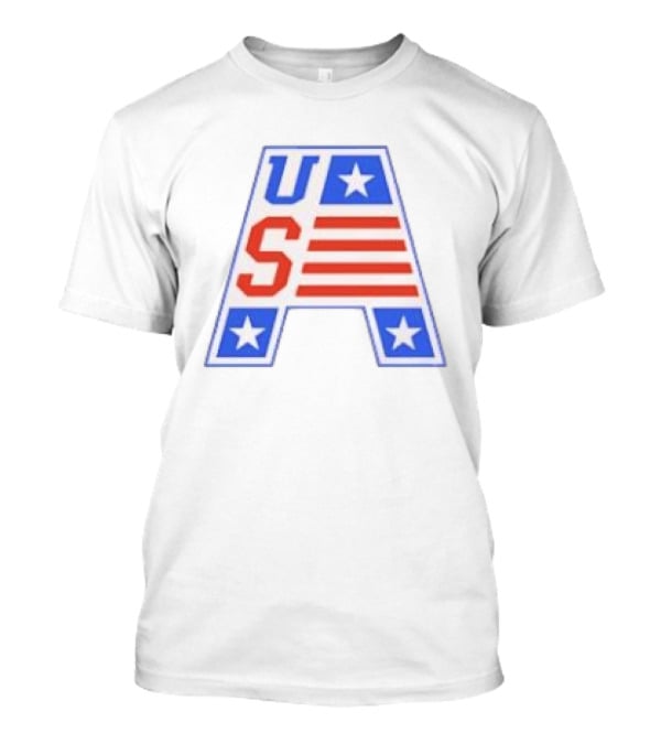 USA Stars Stripes Letter A Patriotic T-Shirt