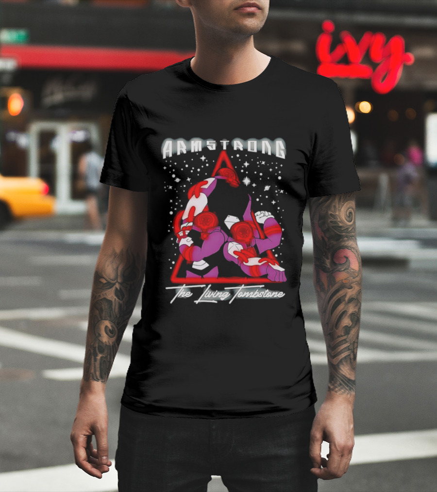 Armstrong The Living Tombstone Red Purple Robot Characters T-Shirt