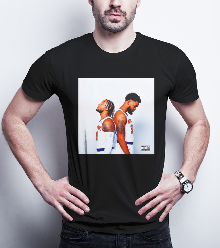 Knicks Basketball Players Brunson Towns Parental Advisory Album Cover T-Shirt