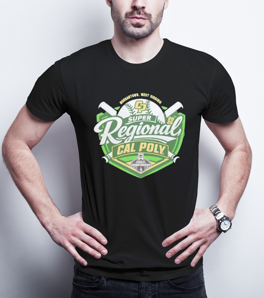 Cal Poly Baseball 2026 Morgantown West Virginia Super Regional NCAA Championship Bound T-Shirt