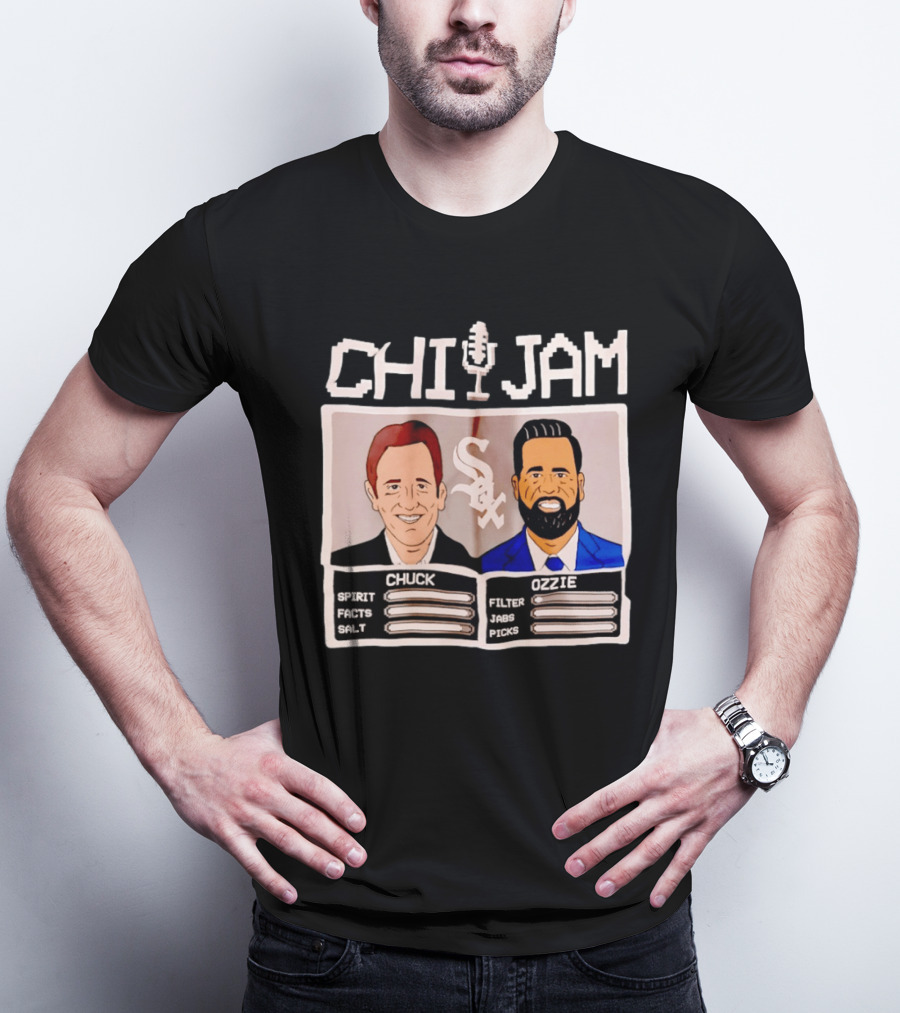 CHI JAM Chuck Garfien Ozzie Guillen Chicago White Sox Spirit Facts Salt Filter Jabs Picks T-Shirt