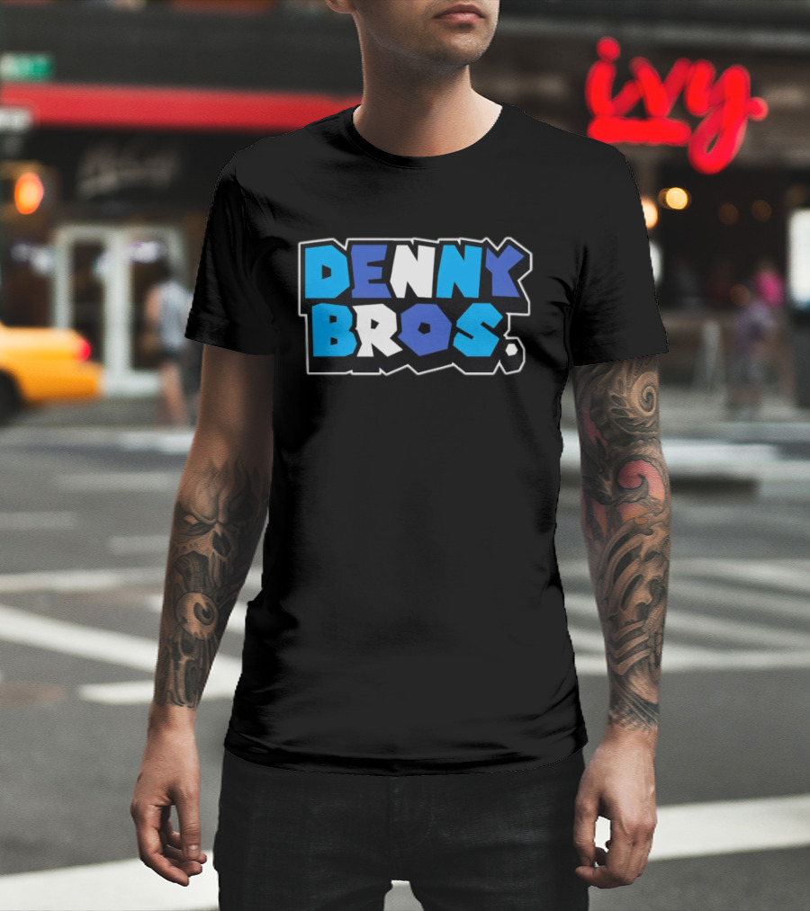 Denny Bros Bold Blue And White T-Shirt