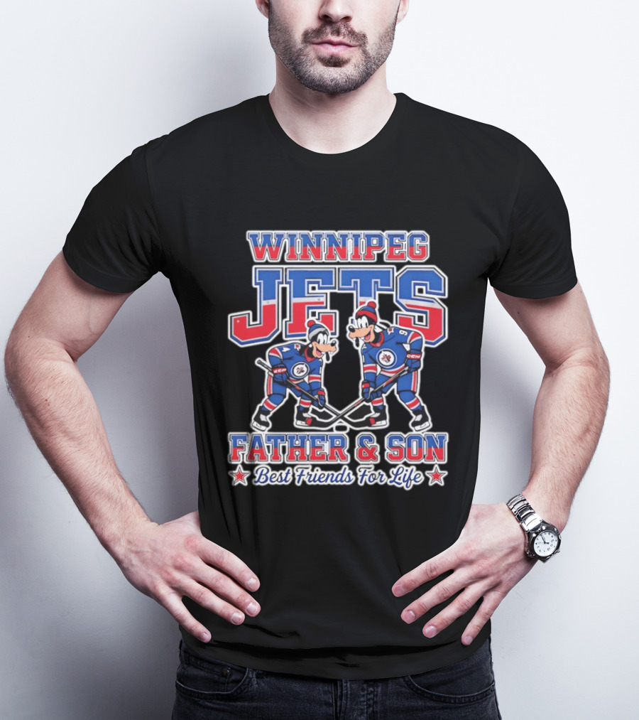 Winnipeg Jets Disney Goofy Father And Son Best Friends For Life T-Shirt
