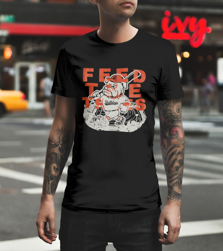 Feed The Tates Georgia Bulldogs Sanford Stadium Baseball T-Shirt