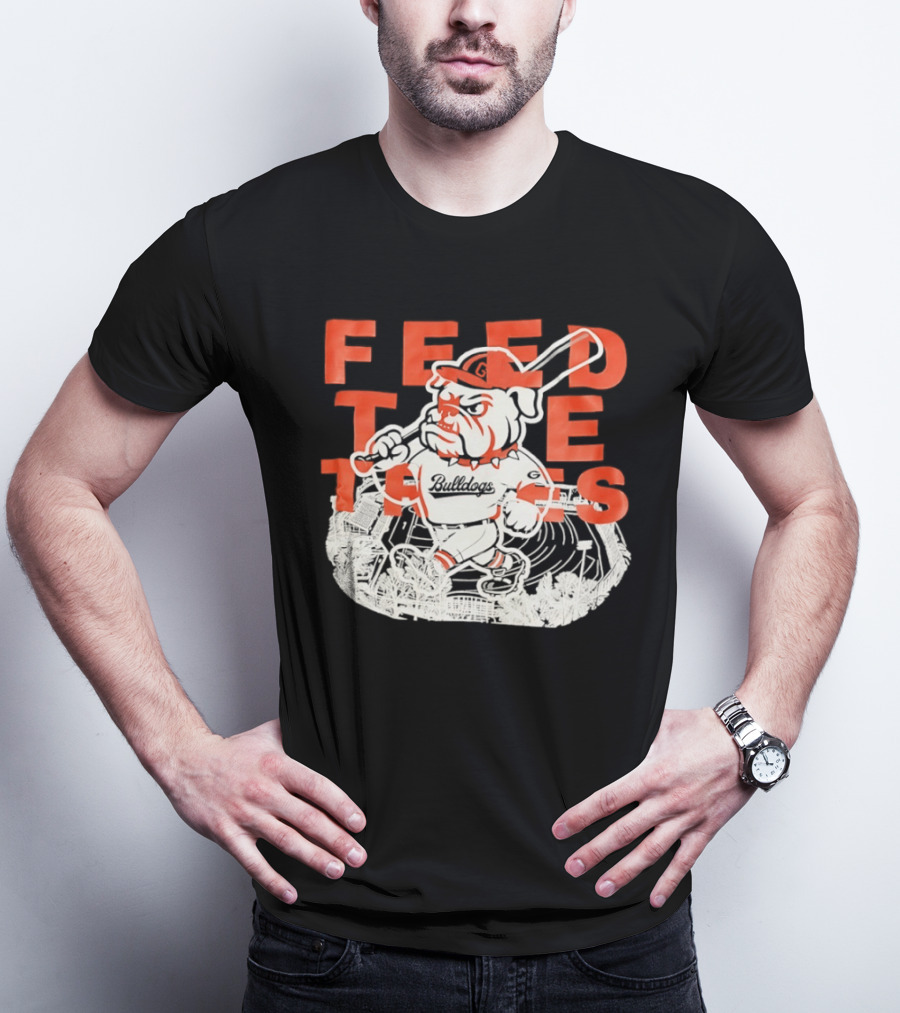 Feed The Tates Georgia Bulldogs Sanford Stadium Baseball T-Shirt