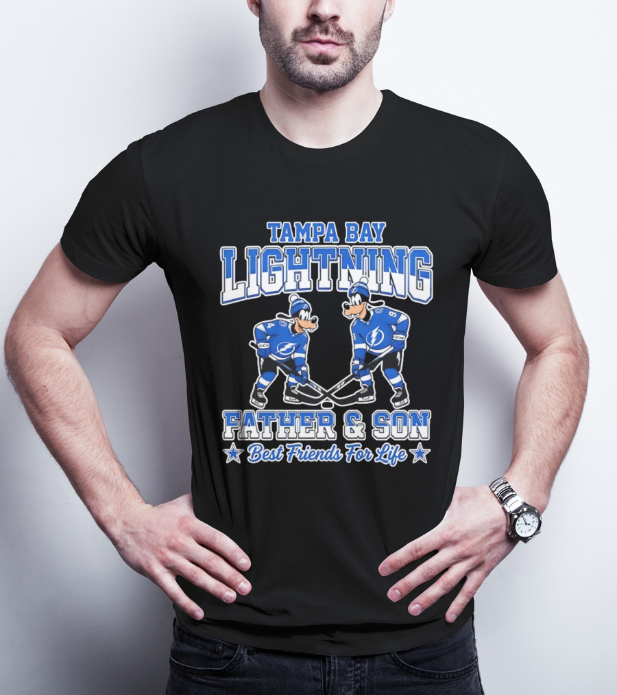 Tampa Bay Lightning Goofy Father And Son Best Friends For Life T-Shirt