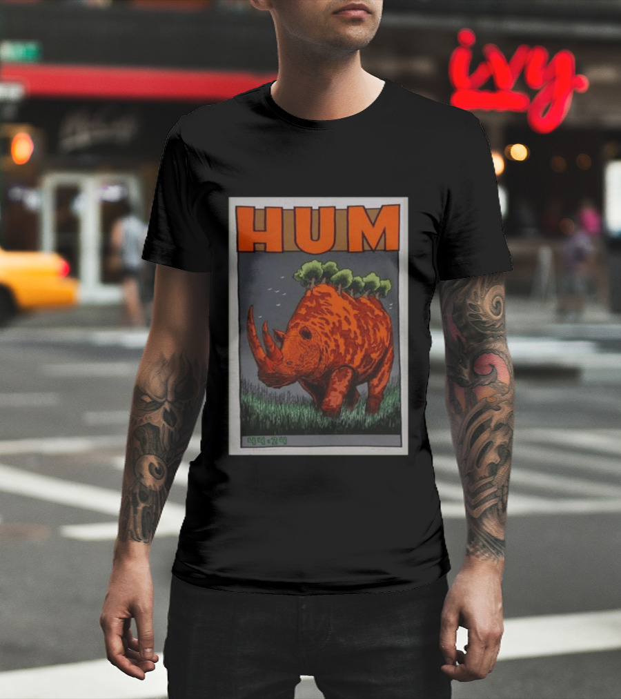 Hum Band 2025 2026 Tour With Rhino And Trees T-Shirt