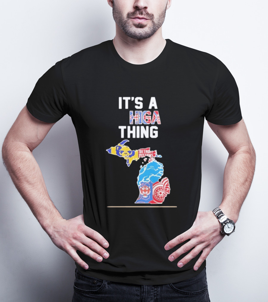 It's A Michigan Thing Detroit Pistons Tigers Red Wings Wolverines T-Shirt