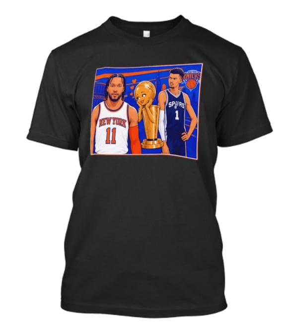 Jalen Brunson New York Knicks Victor Wembanyama San Antonio Spurs Larry O'Brien Trophy T-Shirt